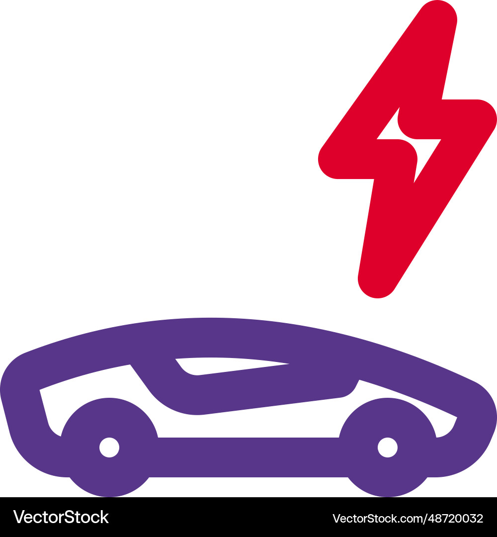 Tesla ev car charging isolated on white background