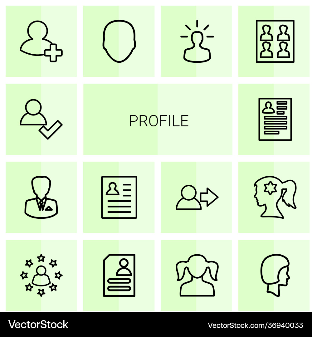 14 profile icons Royalty Free Vector Image - VectorStock