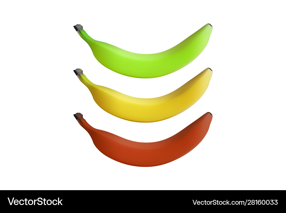 3d banana set Royalty Free Vector Image - VectorStock