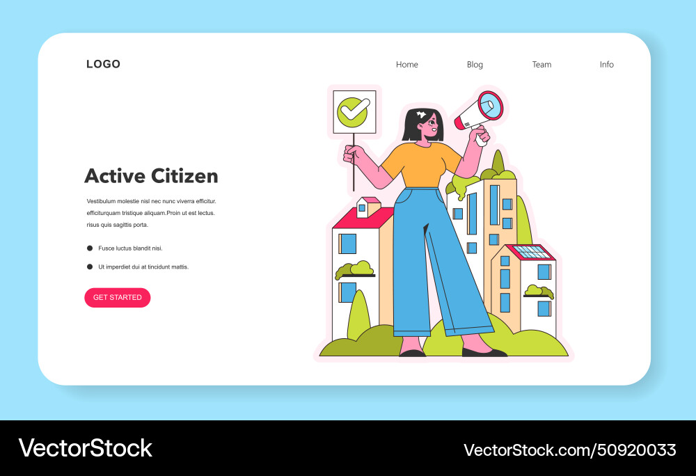 Active citizen concept Royalty Free Vector Image