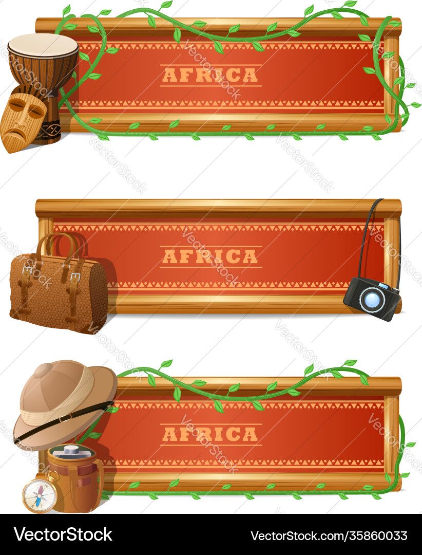 African banner set Royalty Free Vector Image - VectorStock