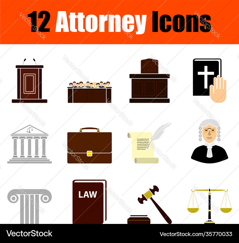 Attorney icon set Royalty Free Vector Image - VectorStock