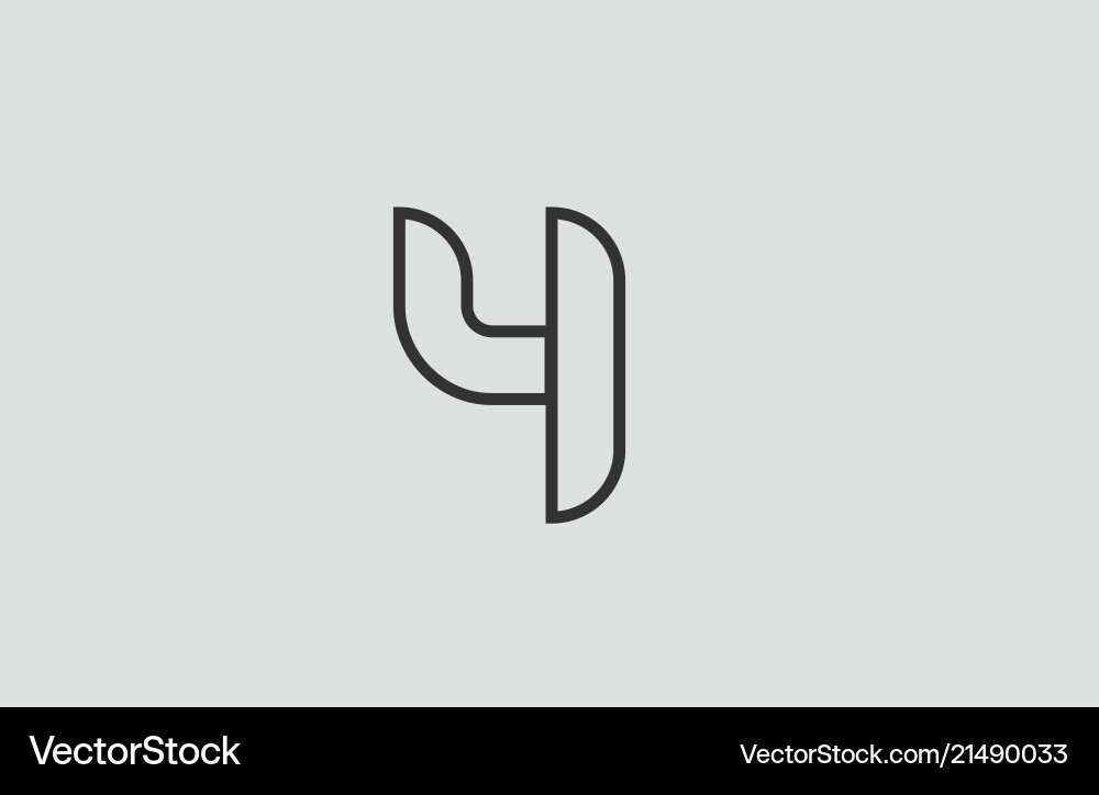 Black and white number 4 logo icon design Vector Image