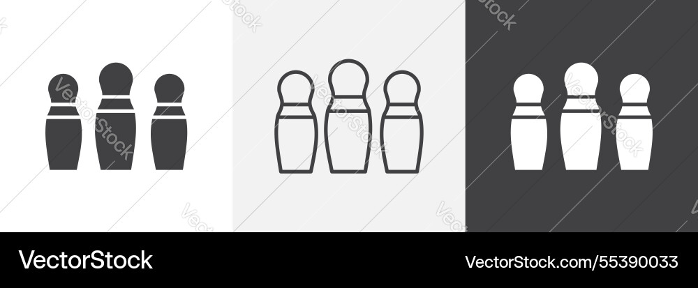 Bowling icons graphics pack Royalty Free Vector Image