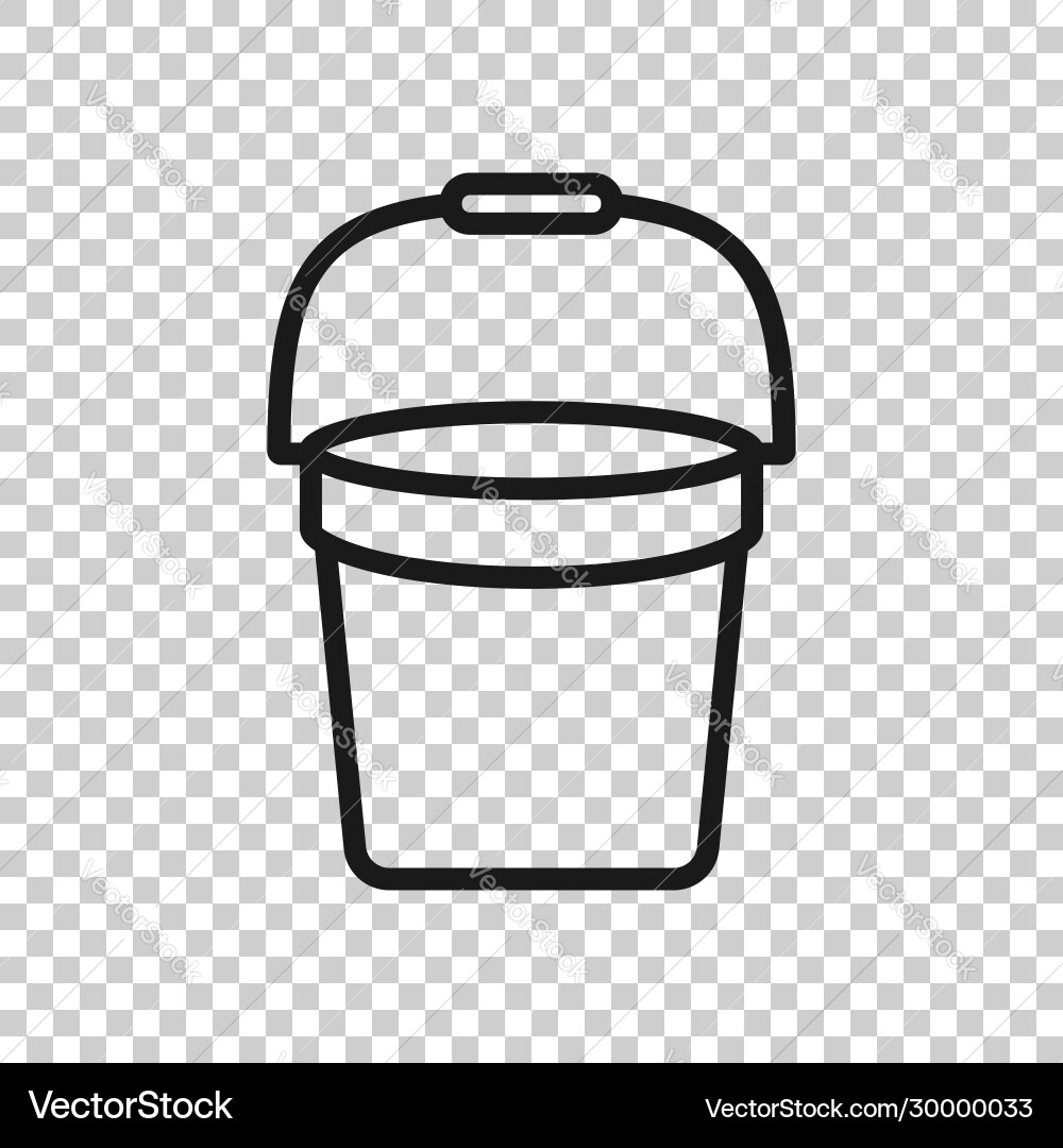 Bucket icon in flat style garbage pot on white Vector Image