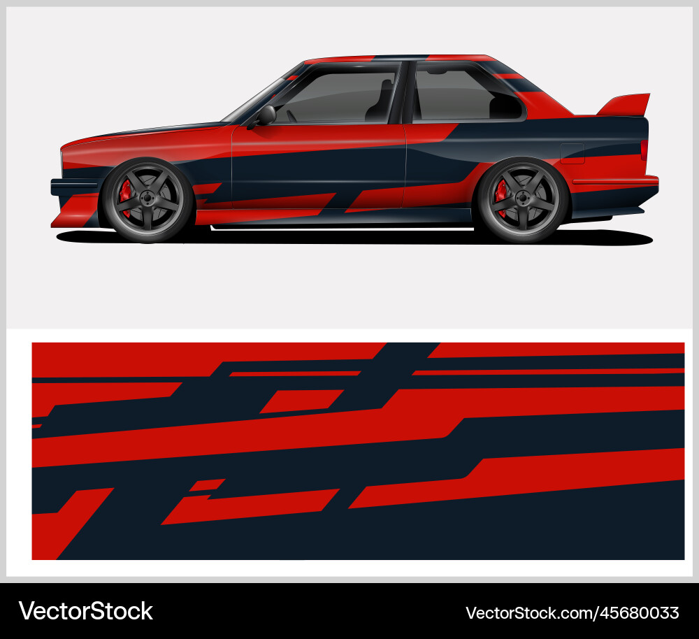 Car wrap decal vinyl sticker design Royalty Free Vector