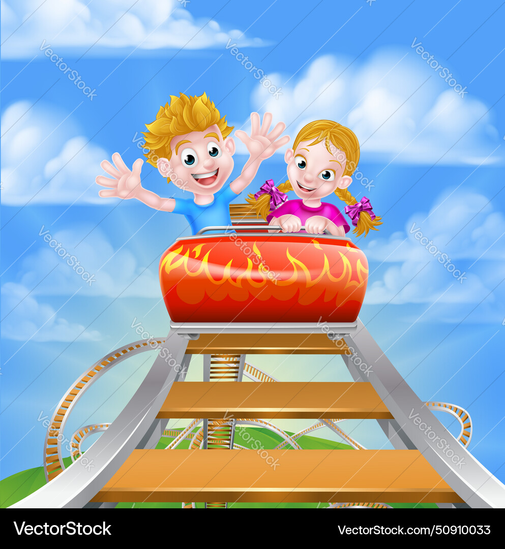 Cartoon roller coaster Royalty Free Vector Image