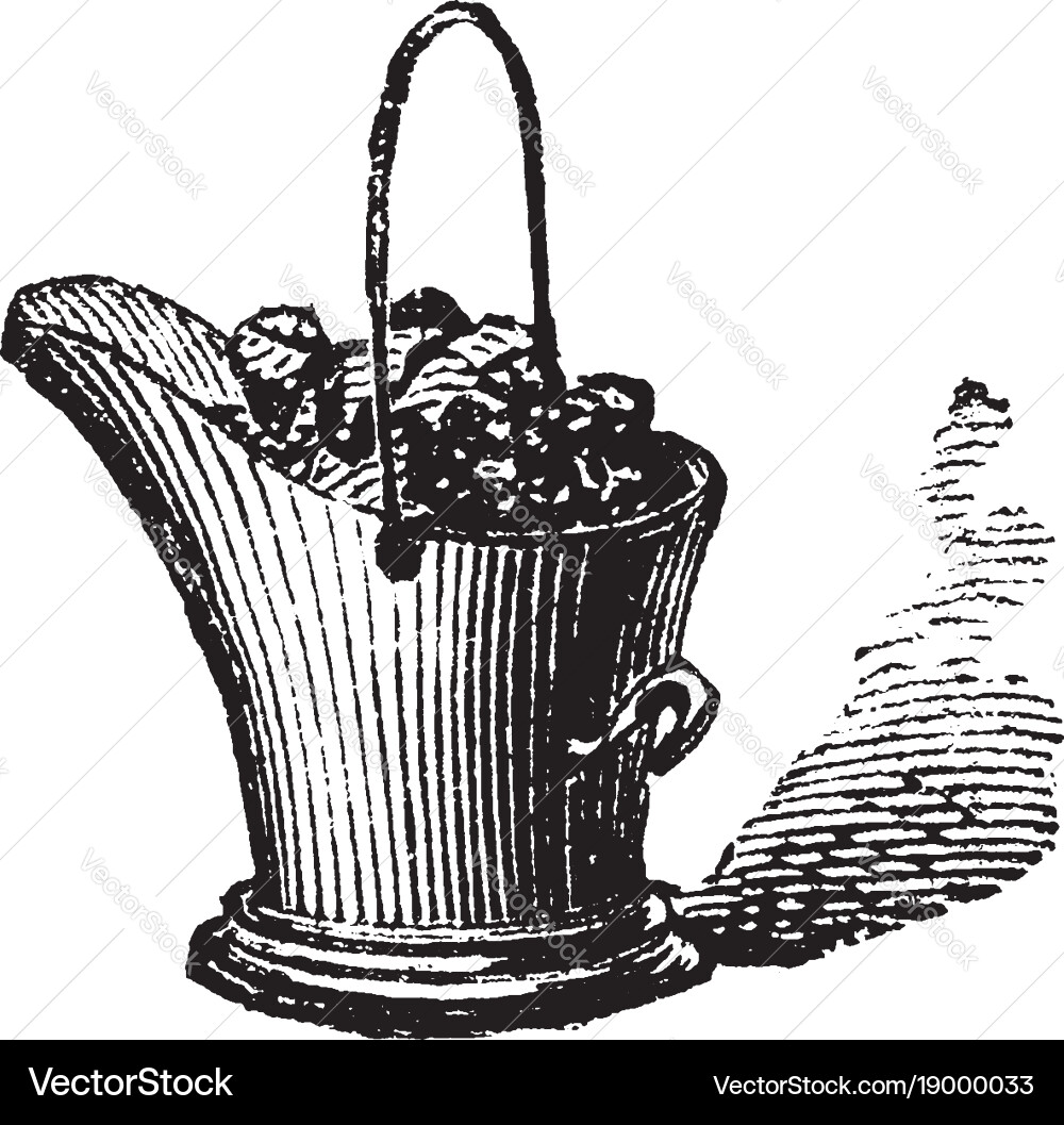 Coal bucket vintage Royalty Free Vector Image - VectorStock