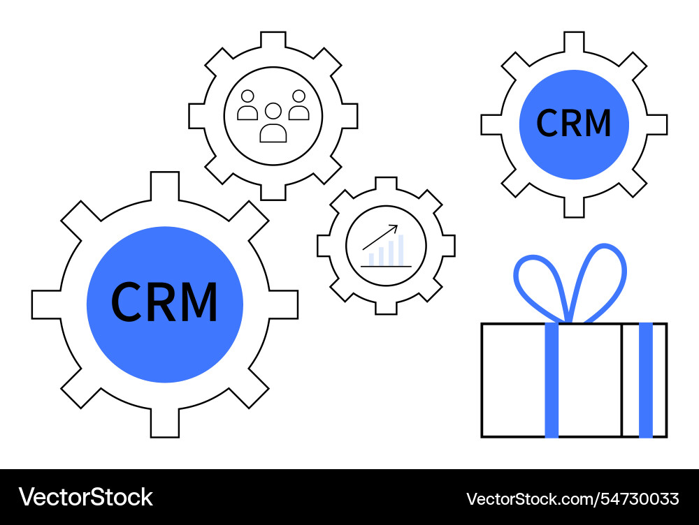 Crm integration with business growth and customer Vector Image
