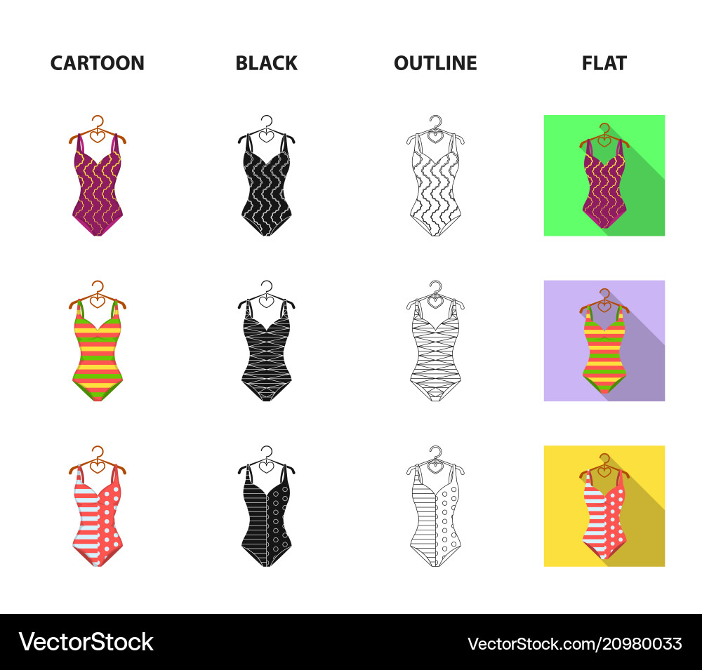 Different kinds of swimsuits set Royalty Free Vector Image