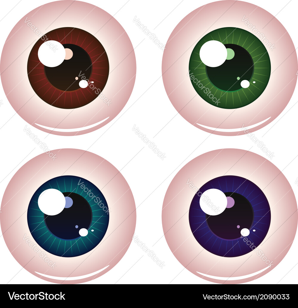 Eye balls of different colors Royalty Free Vector Image