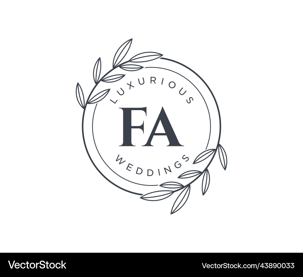 Fa initials letter wedding monogram logos Vector Image