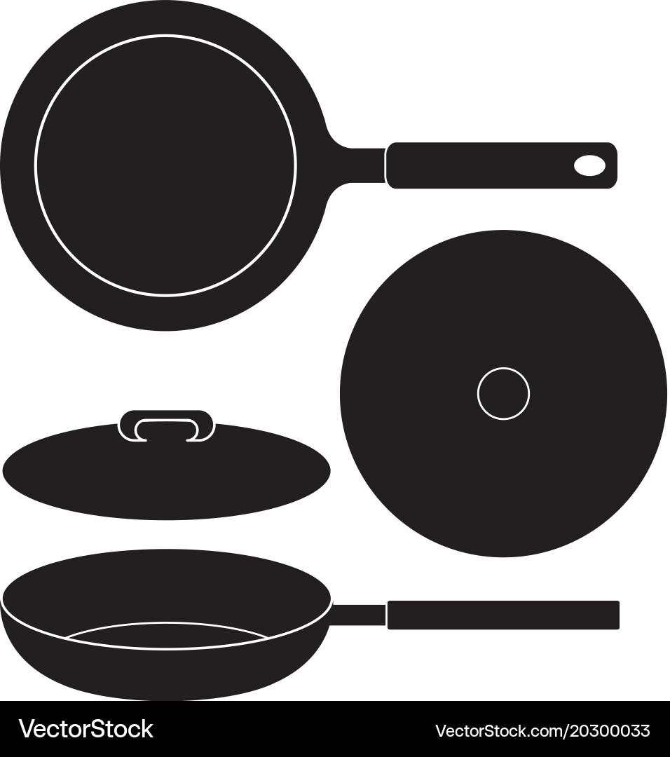 Frying pan icon flat sign Royalty Free Vector Image