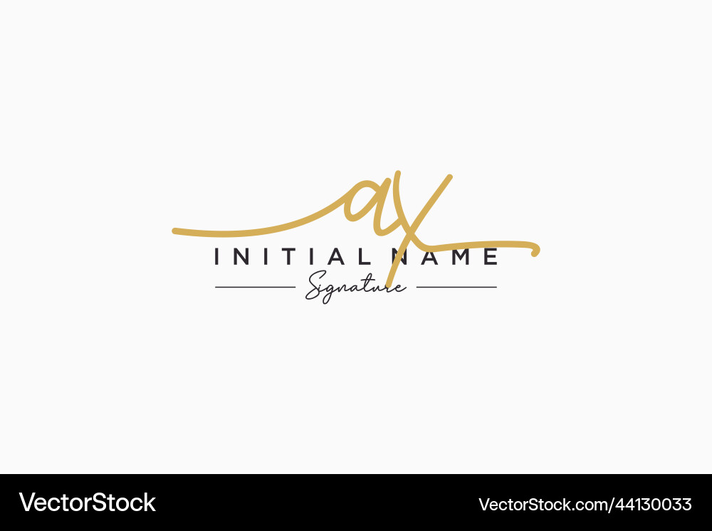 Initial ax signature logo template hand drawn Vector Image