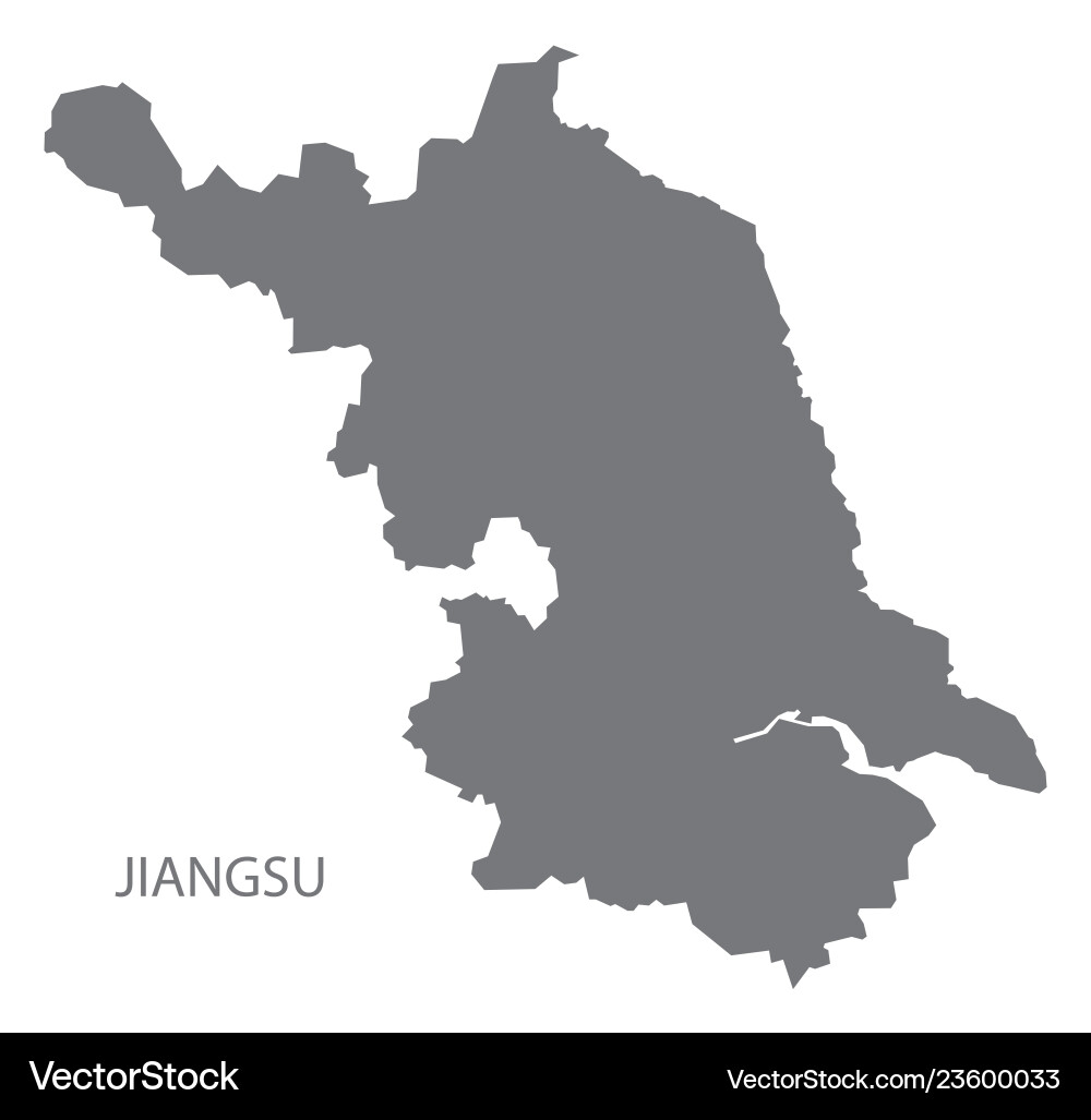Jiangsu china map grey Royalty Free Vector Image