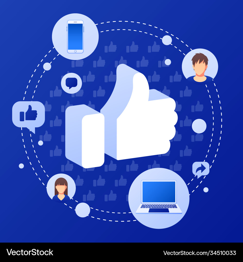 Like template banner background Royalty Free Vector Image