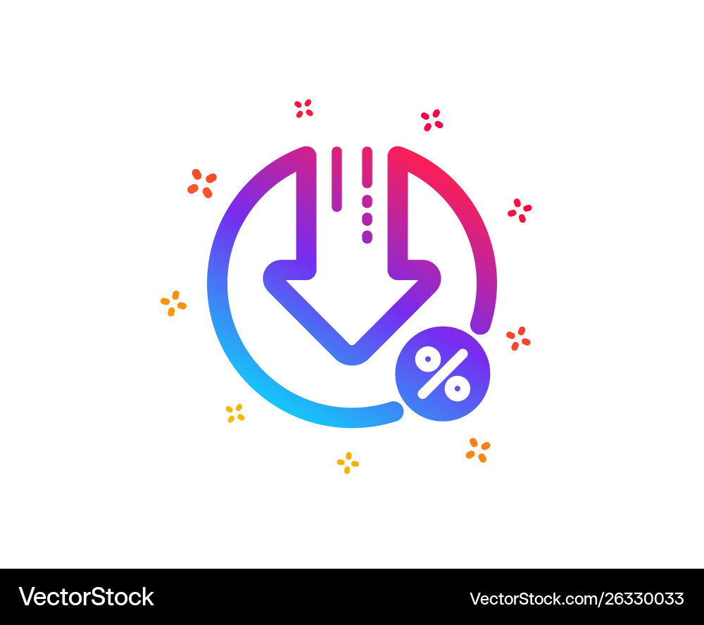 Loan percent decrease icon discount sign Vector Image