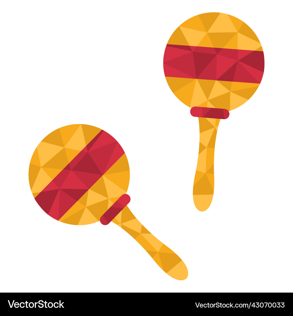 Low poly maracas colored Royalty Free Vector Image