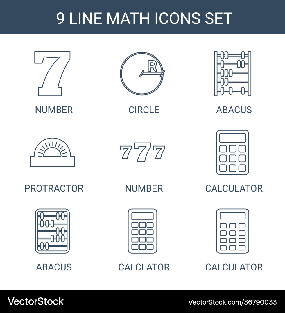 Math icons Royalty Free Vector Image - VectorStock