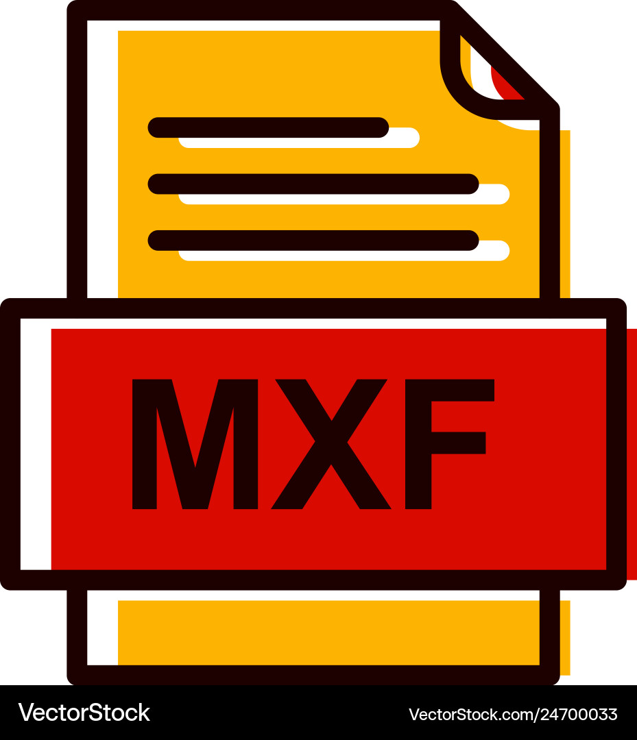 Mxf file document icon Royalty Free Vector Image
