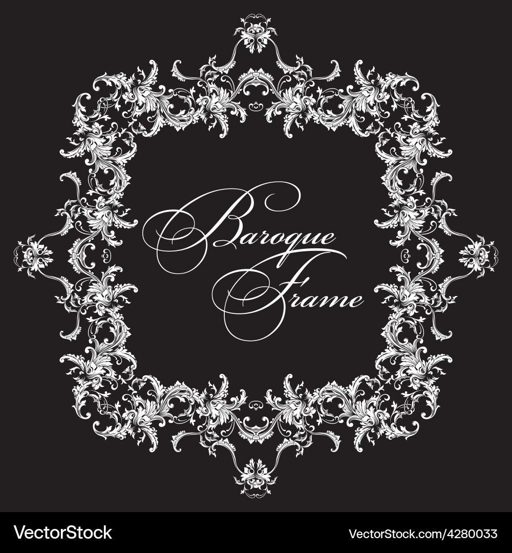 Ornamental frame baroque pattern Royalty Free Vector Image