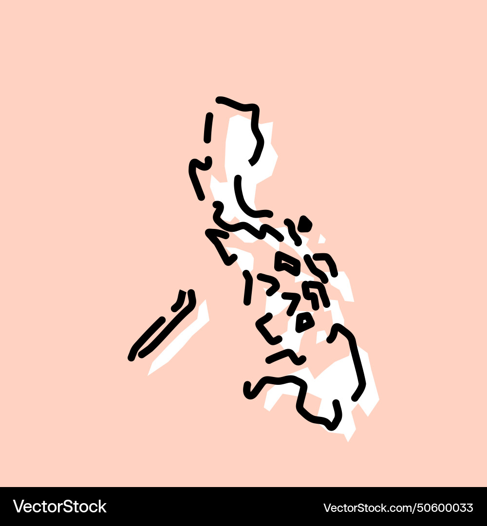 Philippines simplified map Royalty Free Vector Image