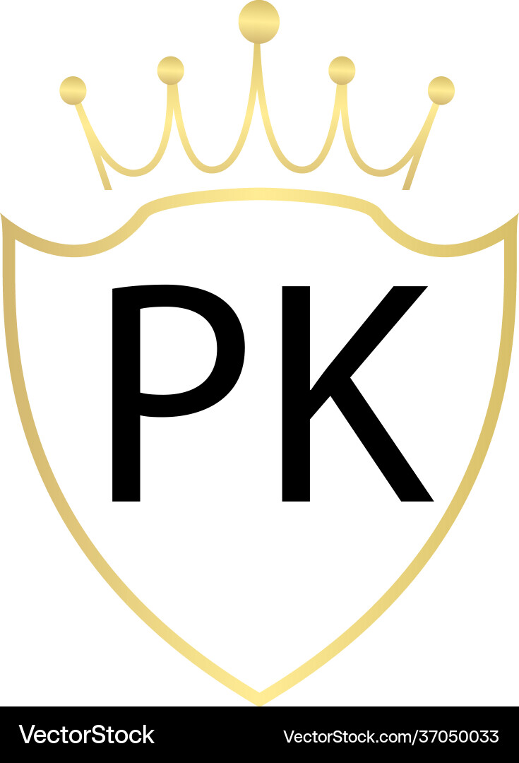 Pk letter logo design with simple style Royalty Free Vector