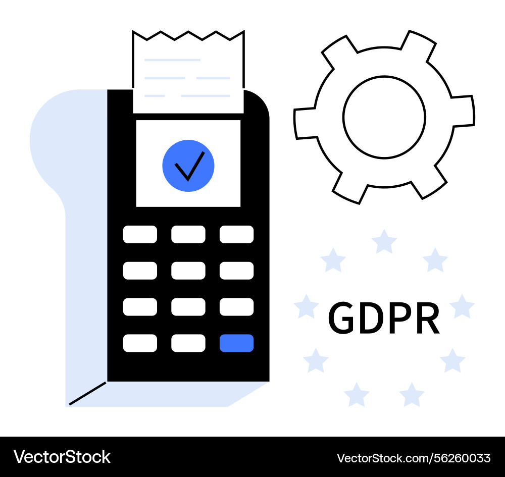 Secure payment terminal with gdpr compliance Vector Image