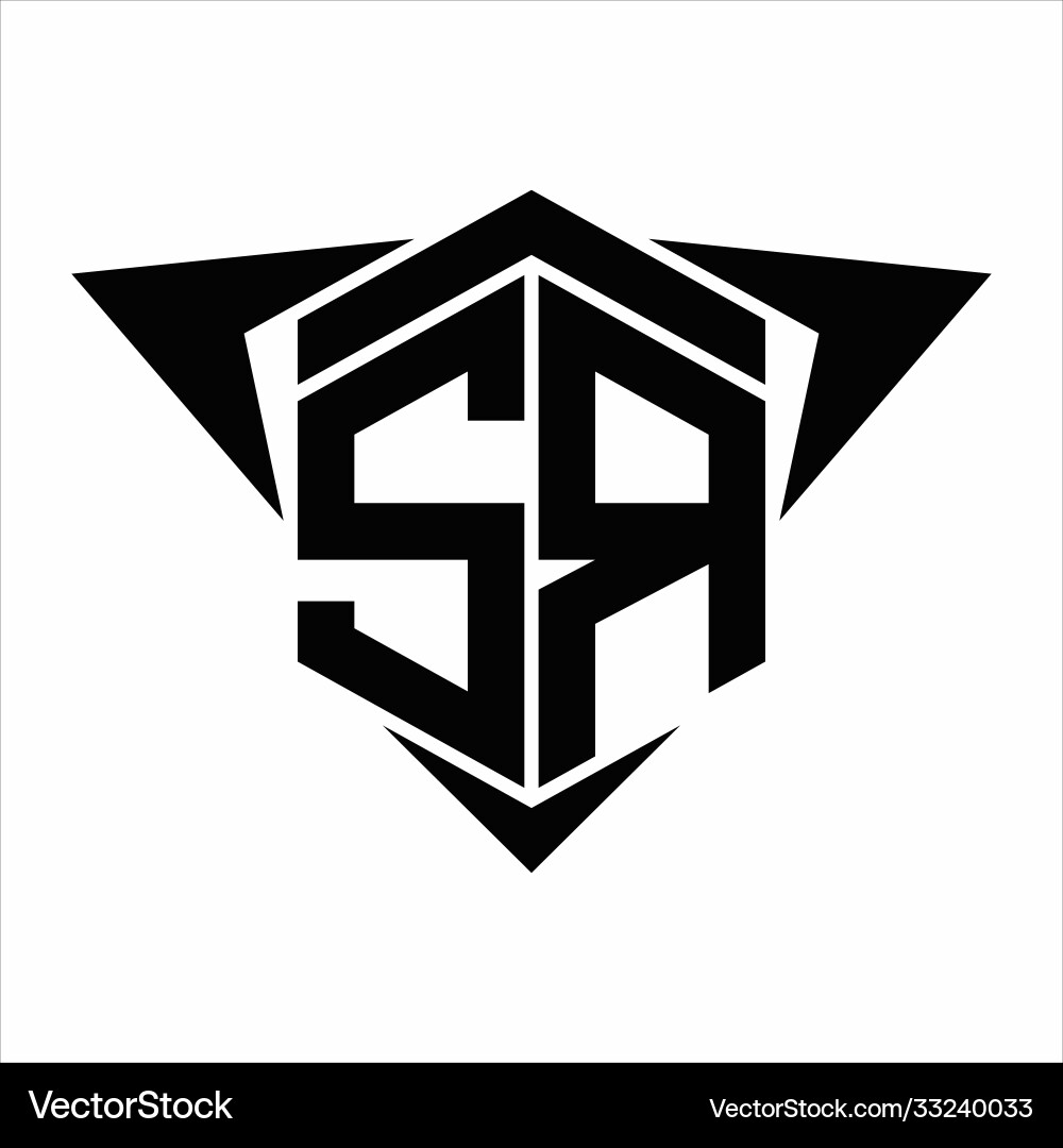 SR Monogram Logo with Wings Arrow Royalty Free Vector Image