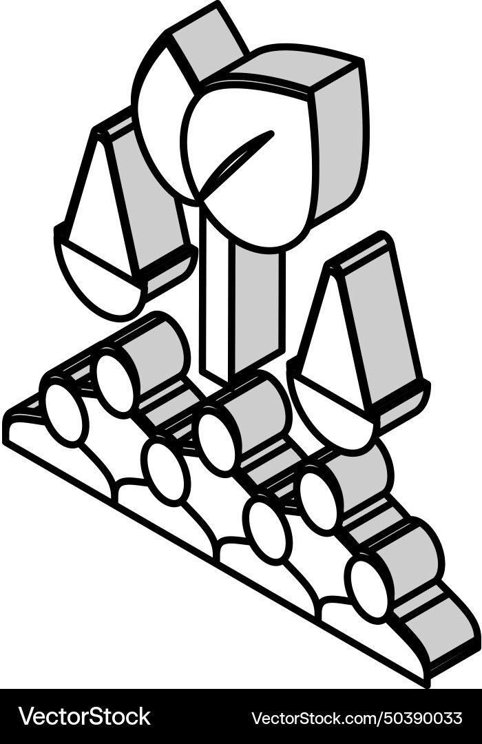 Sustainable development isometric icon Royalty Free Vector