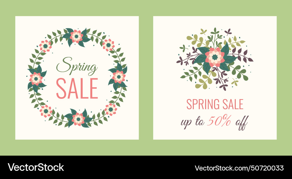 Trendy square spring sale posters templates Vector Image