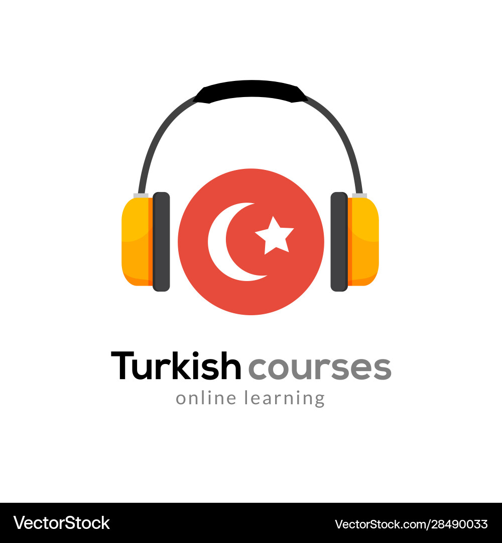 Turkish language learning logo icon Royalty Free Vector