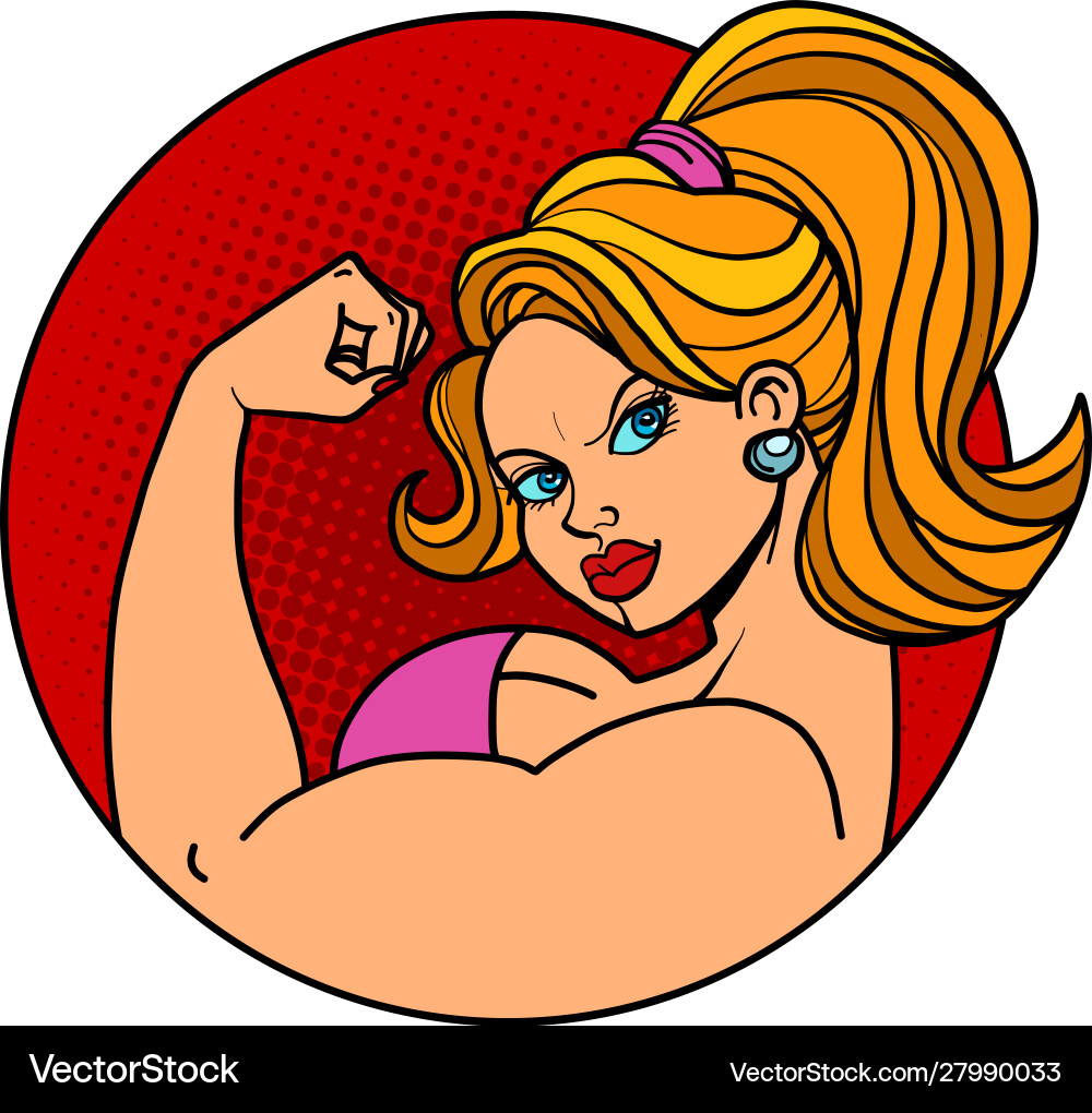 Woman biceps bodybuilding Royalty Free Vector Image