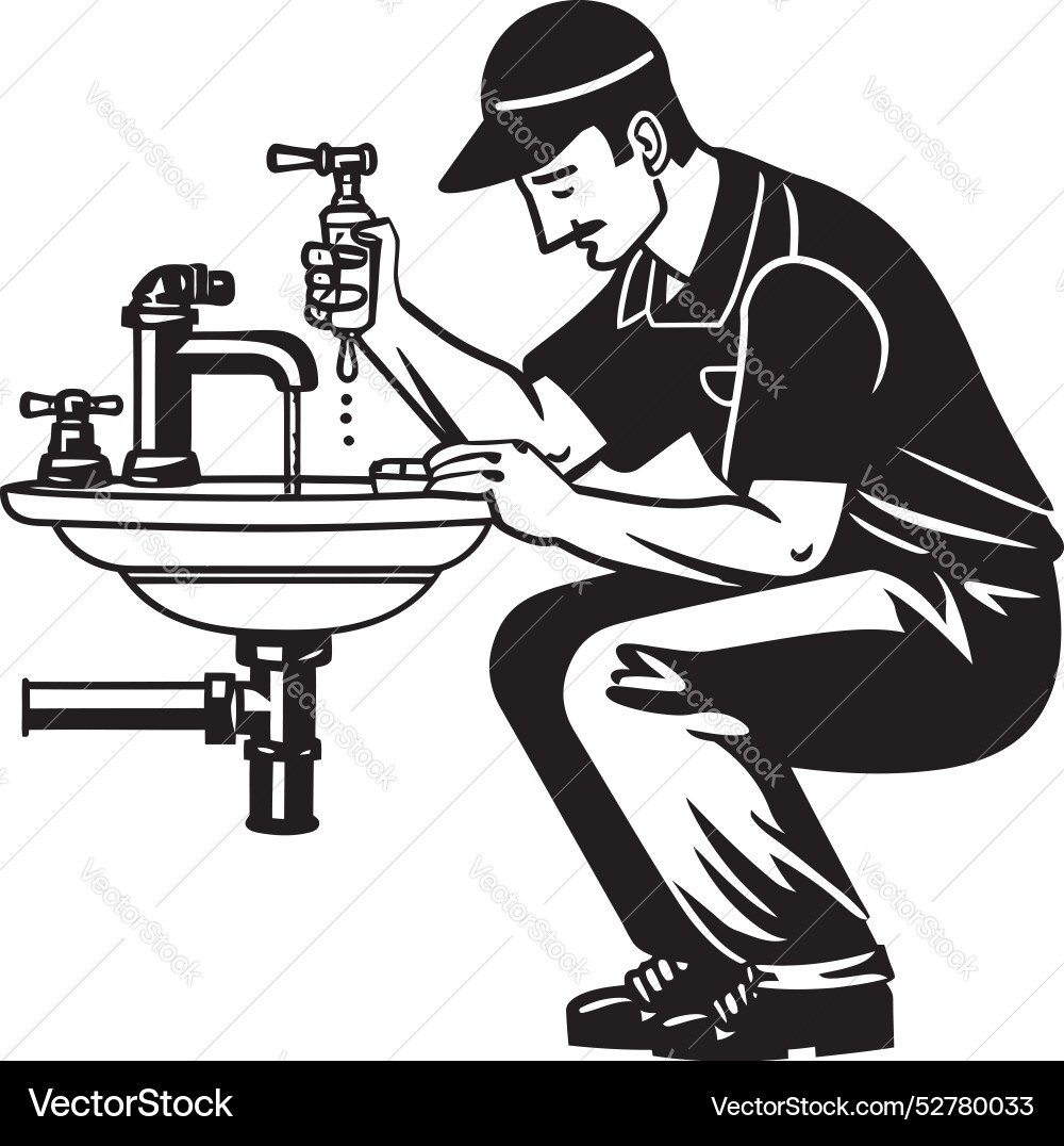 Wrench wizardry plumbing worker repairs logo icon Vector Image