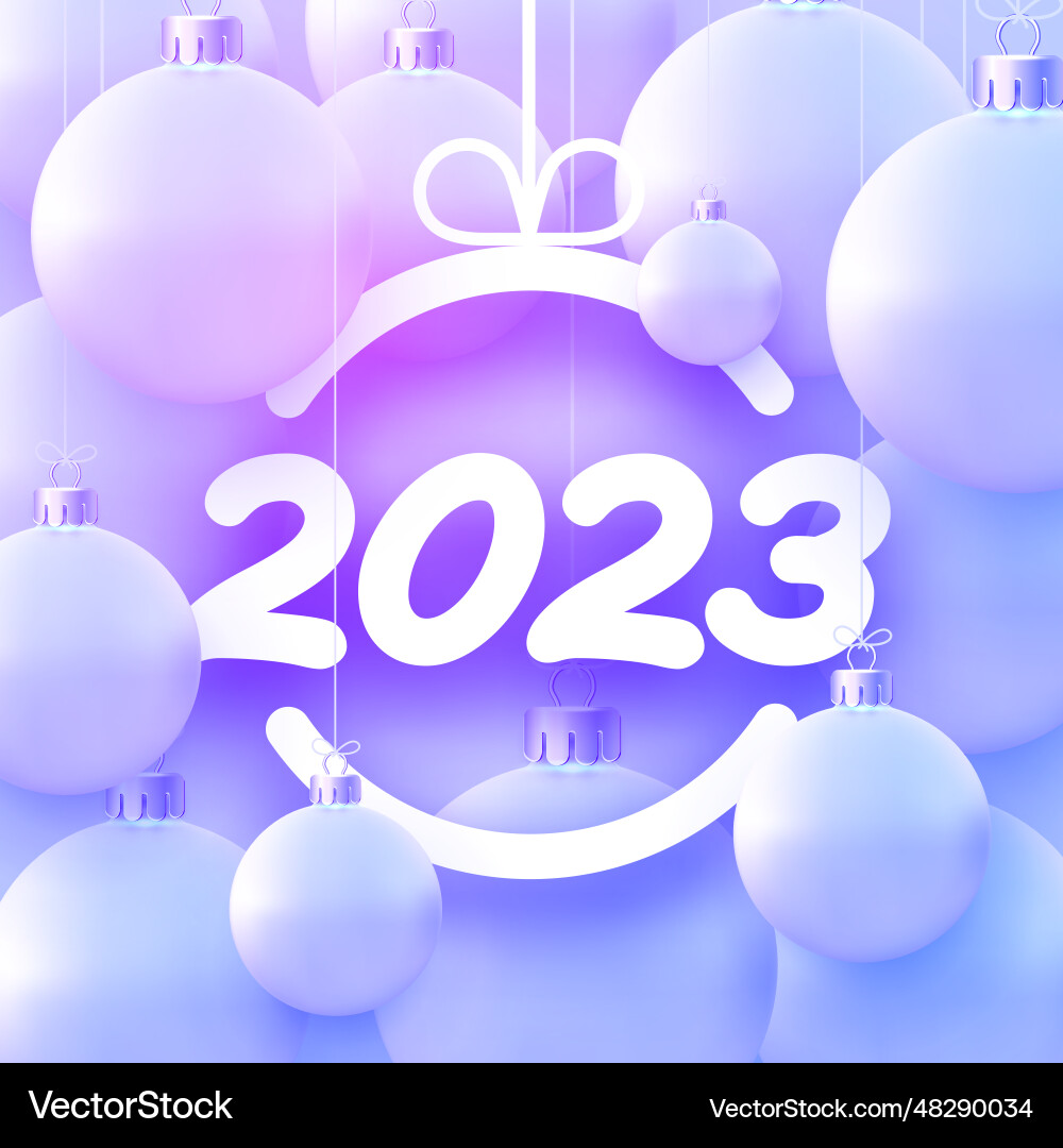 2023 sign in bauble frame with purple gradient Vector Image