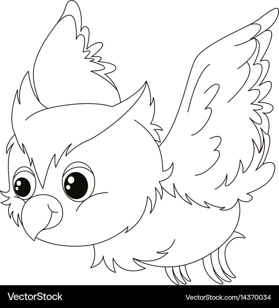Animal outline for owl flying Royalty Free Vector Image