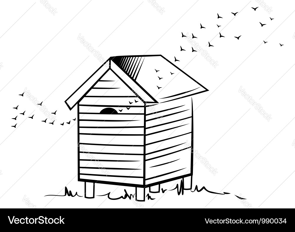 Bee hive Royalty Free Vector Image - VectorStock