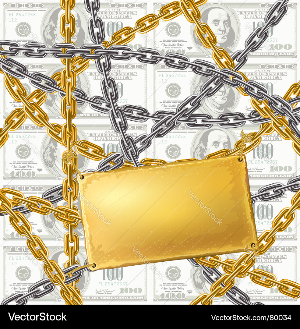 Chain protecting money Royalty Free Vector Image