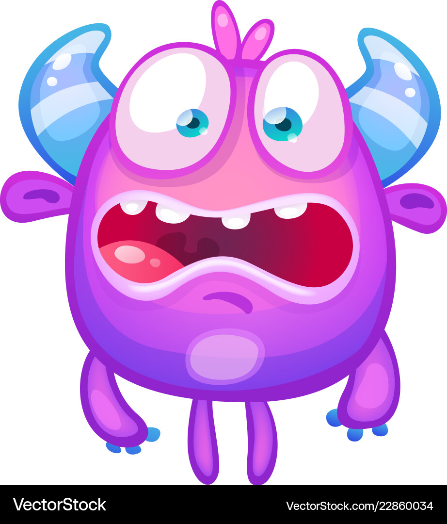 Charming Purple Monster Royalty Free Vector Image