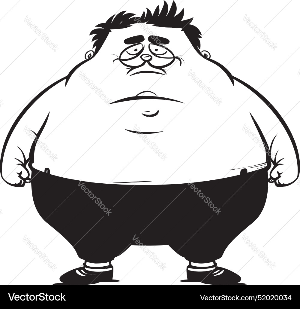 Chubby character graphic emblem portly portrait Vector Image