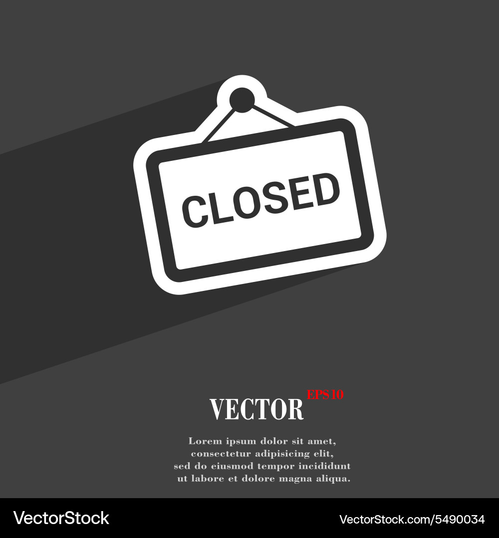 Close icon symbol flat modern web design with long