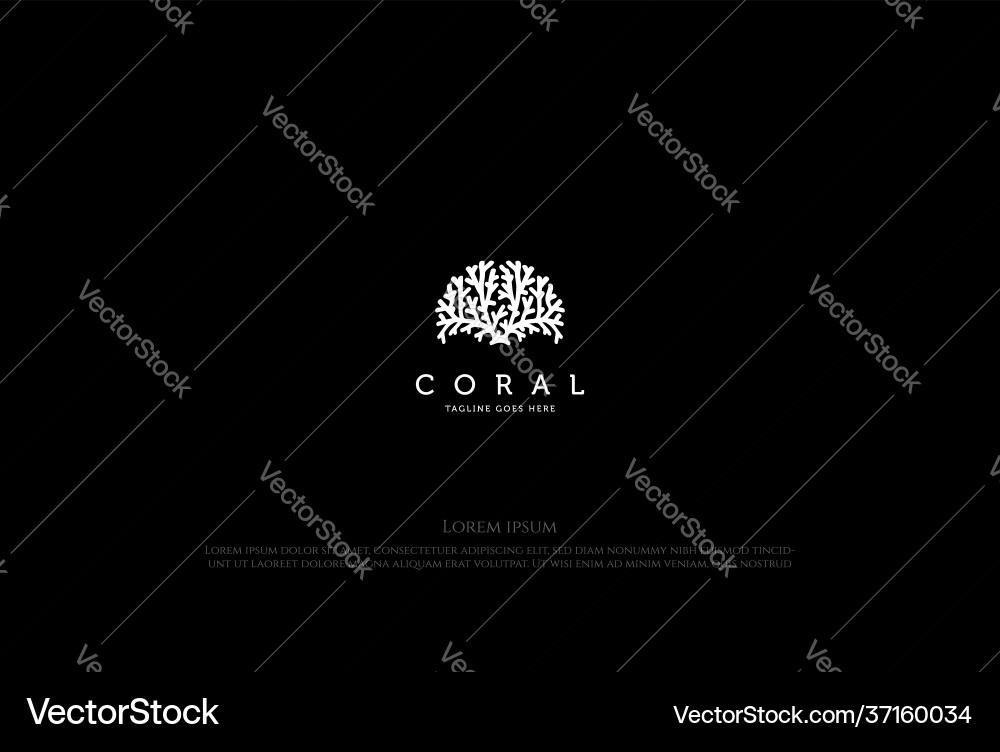 Coral reef or brain neuron logo design Royalty Free Vector