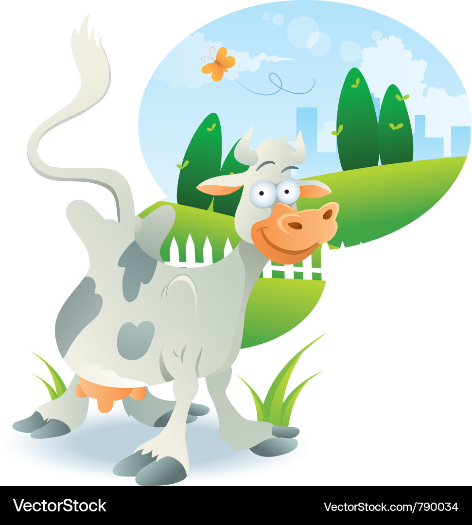 Cow cartoon Royalty Free Vector Image - VectorStock