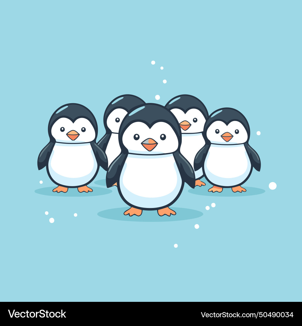 Cute penguins cartoon Royalty Free Vector Image