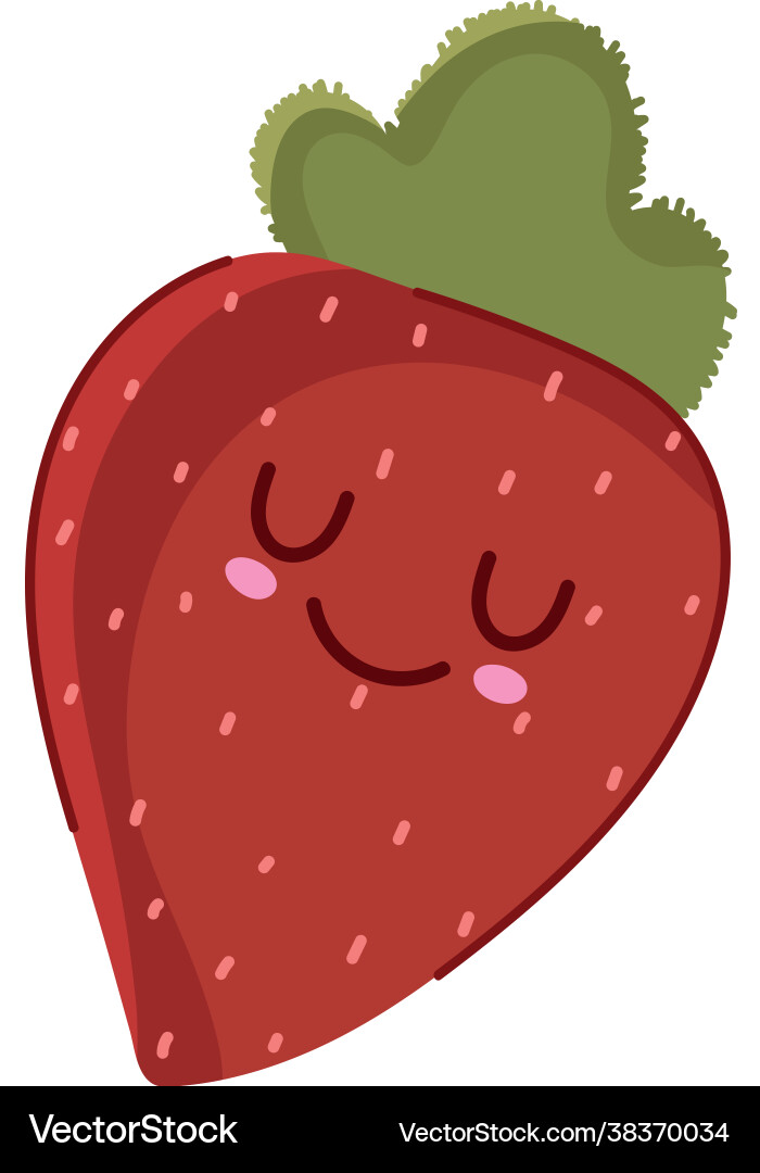 Cute strawberry cartoon Royalty Free Vector Image