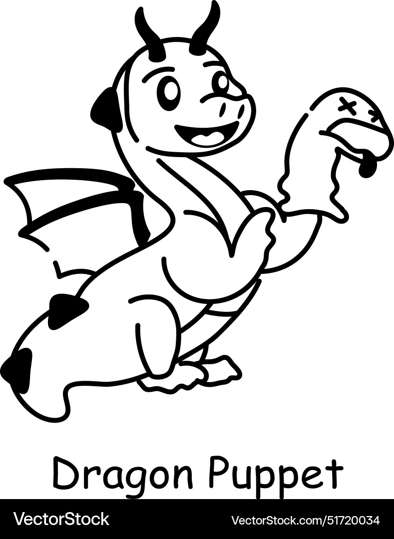 Dragon puppet Royalty Free Vector Image - VectorStock