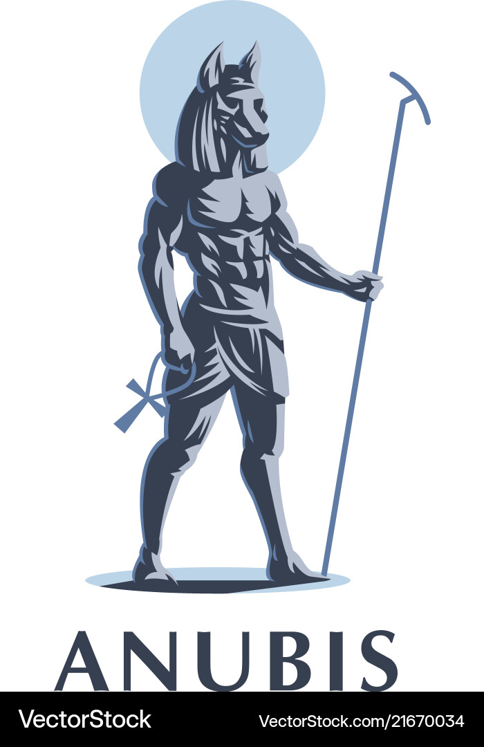 Egyptian god anubis emblem Royalty Free Vector Image