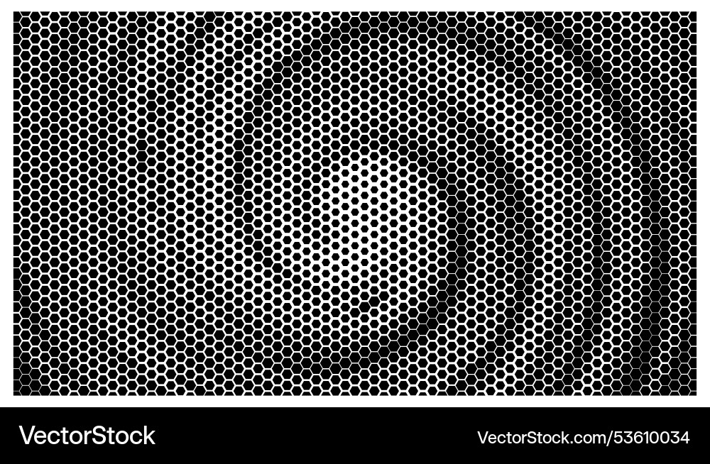 Hexagonal geometric swirl background halftone Vector Image