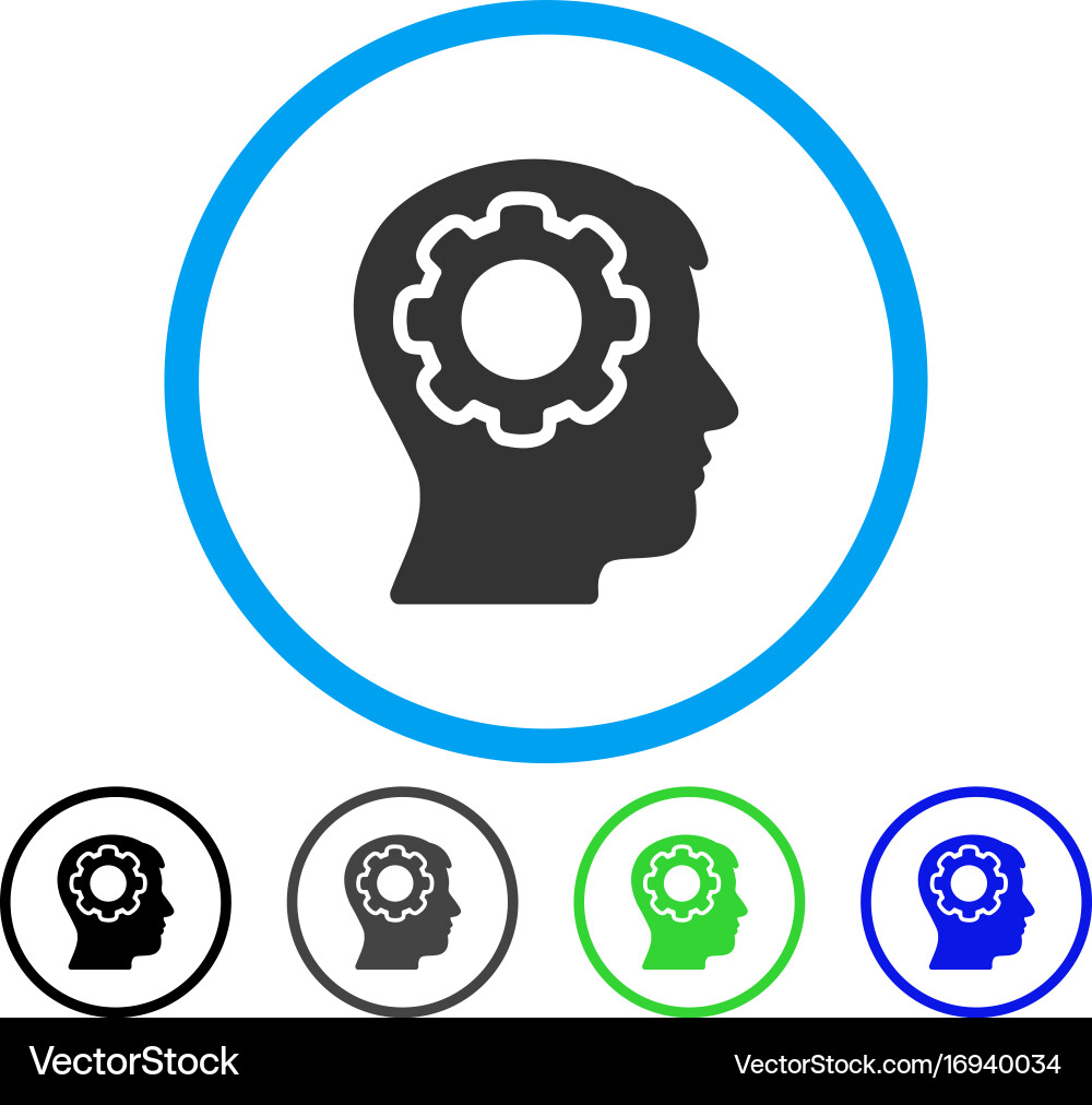 Human mind rounded icon Royalty Free Vector Image