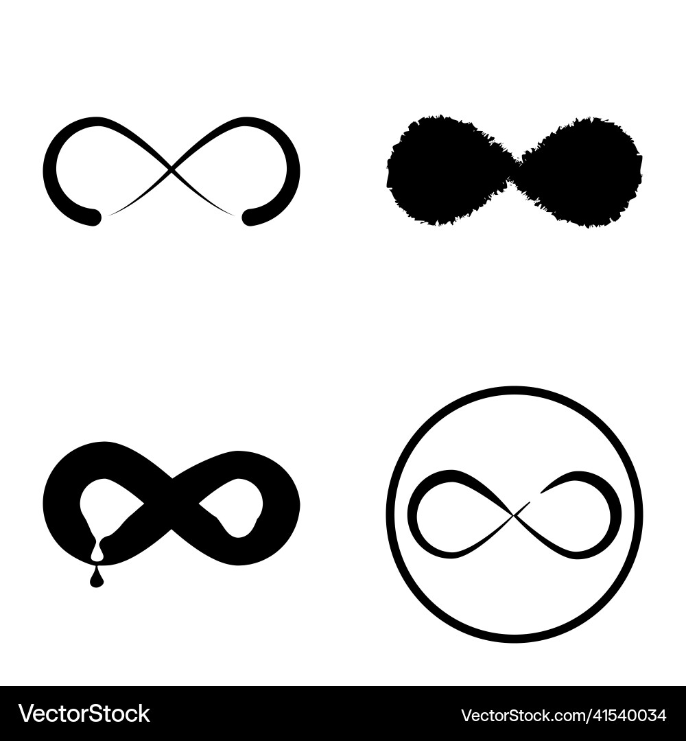 Infinity flat icon set isolated on white Vector Image